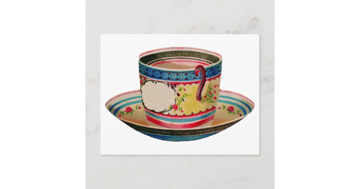 teacup vintage postcard | Zazzle