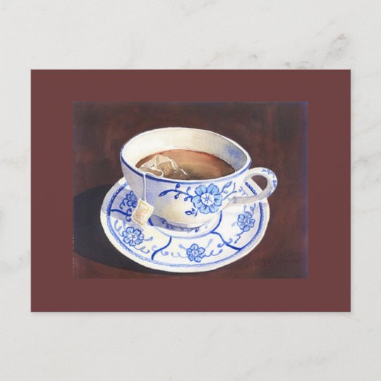Teacup with Teabag Postcard | Zazzle.com