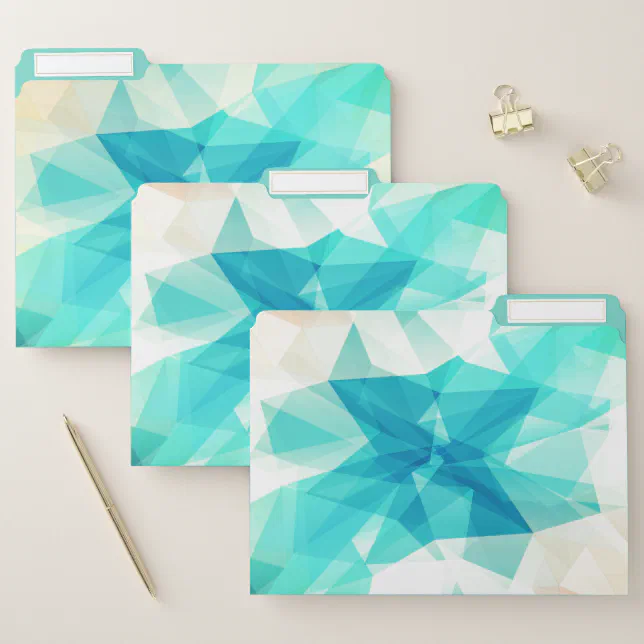 Teal Abstract Design File Folders Set | Zazzle