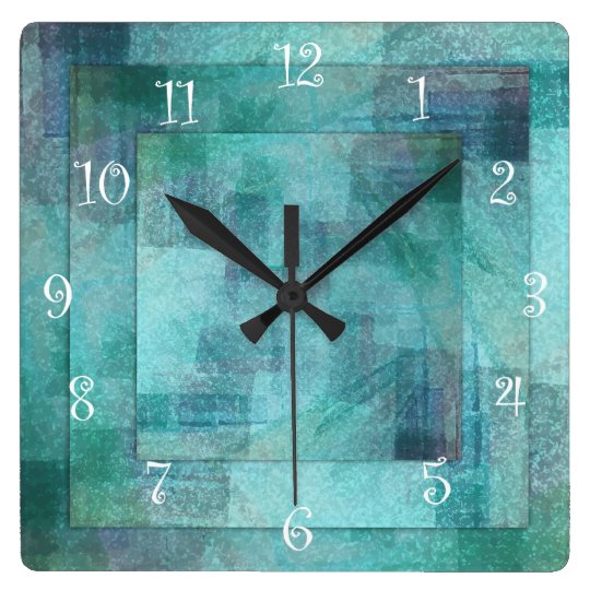 Teal Abstract Kitchen Wall Clocks | Zazzle.com