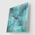 Teal Abstract Kitchen Wall Clocks | Zazzle
