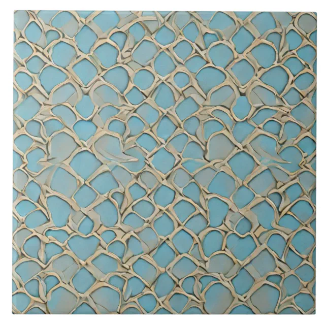Teal aesthetic medieval dragon scale inspired ceramic tile | Zazzle