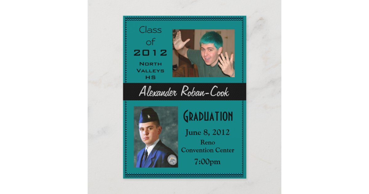 Teal and Black Graduation Invitation Announcement | Zazzle