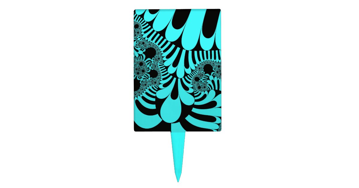 Teal and Black Mod Cake Topper | Zazzle