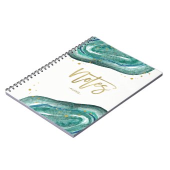 Teal and Faux Gold Geode | Notes Notebook | Zazzle