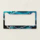 Teal and Faux Silver Glitter Marble Agate License Plate Frame | Zazzle