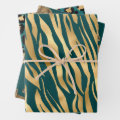 Teal and Gold African Animal Print Wrapping Paper Sheets | Zazzle