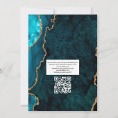 Teal and Gold Agate Stone QR Code RSVP Wedding Invitation | Zazzle