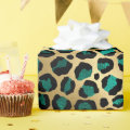 Teal and Gold Leopard Series Design 14 Wrapping Paper | Zazzle