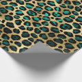 Teal and Gold Leopard Series Design 14 Wrapping Paper | Zazzle
