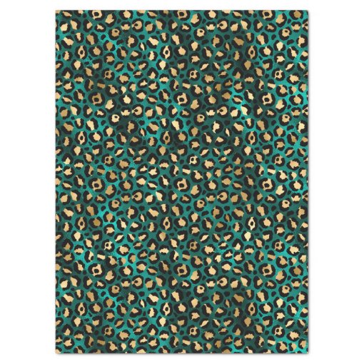 Teal and Gold Leopard Series Design 3 Tissue Paper | Zazzle