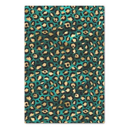 Teal and Gold Leopard Series Design 3 Tissue Paper | Zazzle
