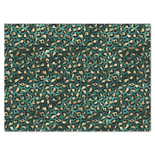 Teal and Gold Leopard Series Design 3 Tissue Paper | Zazzle
