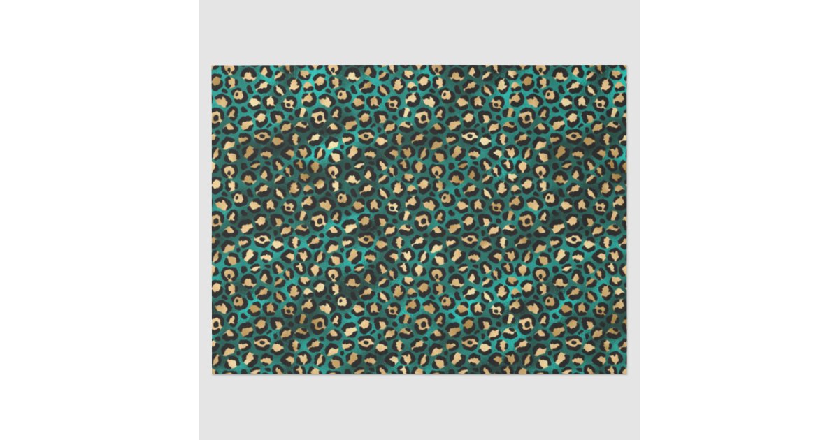 Teal and Gold Leopard Series Design 3 Tissue Paper | Zazzle