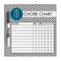 Teal and Gray Chevron Pattern Chore Chart Dry-Erase Board | Zazzle
