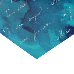 Teal and Iridescent Glitter Mermaid Letters Tissue Paper | Zazzle