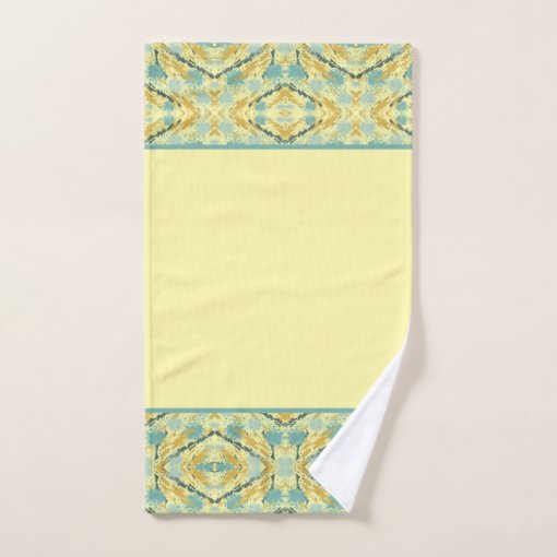 Teal and Lemon Pattern Bath Towel Set | Zazzle