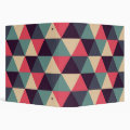 Teal And Pink Triangle Pattern 3 Ring Binder | Zazzle