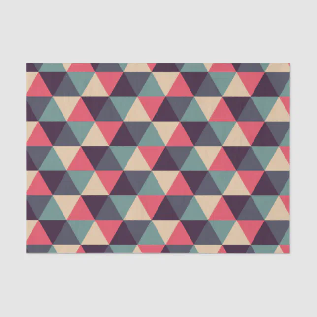 Teal And Pink Triangle Pattern Tissue Paper | Zazzle