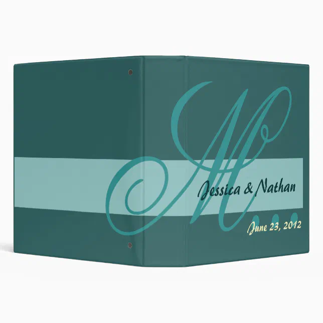 TEAL and TURQUOISE Wedding Photo Planner Binder | Zazzle
