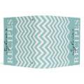 Teal and white chevron pattern recipe binder book | Zazzle