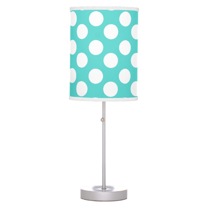 Teal and White Large Polka Dot Lamp | Zazzle.com
