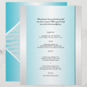 Teal and White Zebra Diamond Wedding Menu | Zazzle