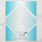 Teal and White Zebra Diamond Wedding Menu | Zazzle