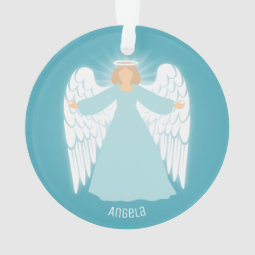 Teal Angel Ornament | Zazzle