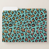 Teal Animal Print Leopard File Folder | Zazzle