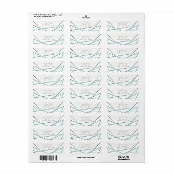 Teal Aqua Modern Geometric Lines Party Invitation Label | Zazzle