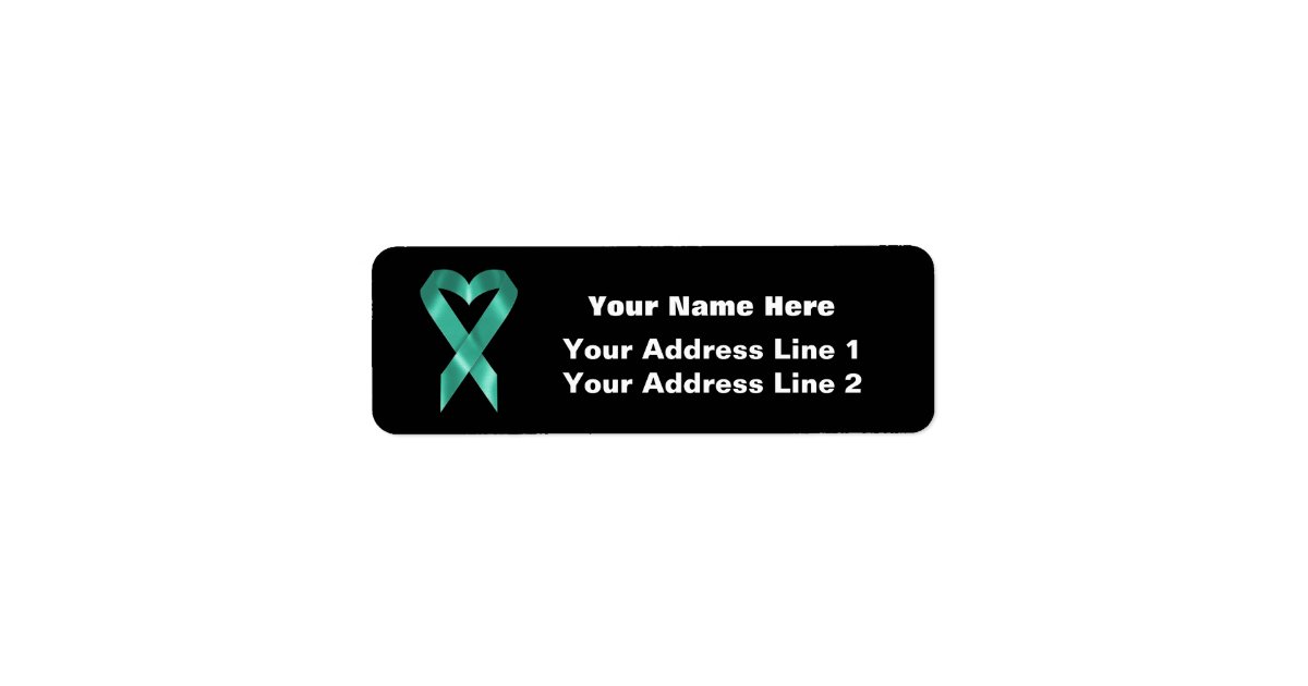 Teal Awareness Ribbon (customizable) Label | Zazzle