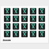 Teal Awareness Ribbon (customizable) Square Sticker | Zazzle