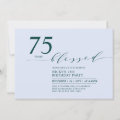 Teal & Blue | 75 Years Loved 75th Birthday Party Invitation | Zazzle