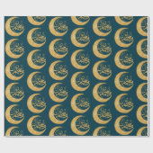 Teal Blue and Gold Ramadan Mubarak | Ramadan Gift Wrapping Paper | Zazzle