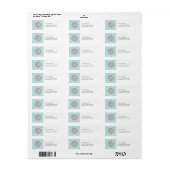 Teal Blue and Gray Modern Chevron with Monogram Label | Zazzle