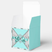 Teal Blue and Silver Sweet 16 Favor Box | Zazzle