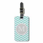 Baby Blue and Gray Chevron with Monogram Fabric | Zazzle