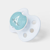 Teal Blue Aqua Glitter & Sparkle Monogram Baby Pacifier | Zazzle