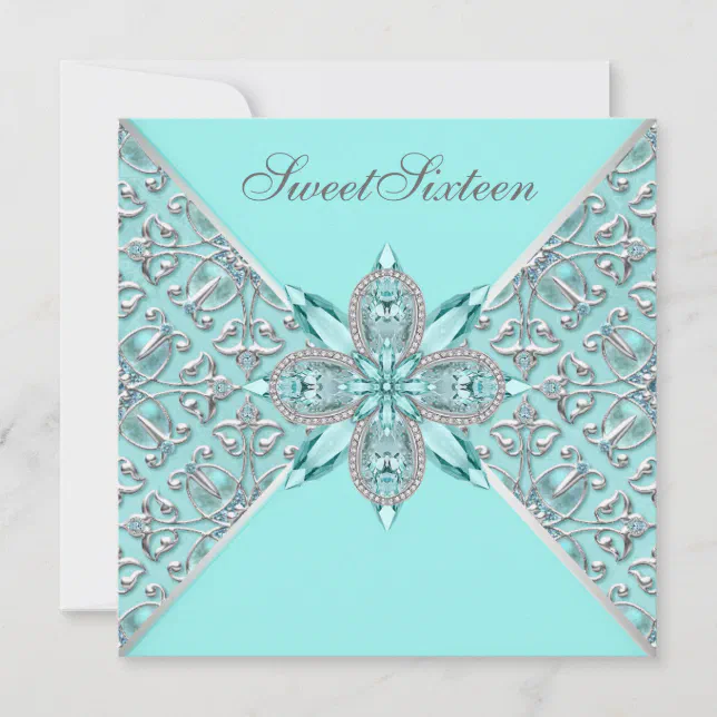 Teal Blue Birthday Party Invitation | Zazzle