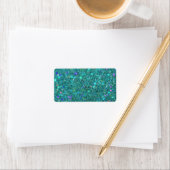 Teal Blue Glitter Label | Zazzle