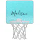 Teal Blue Glitter Lights Personalized Mini Basketball Hoop | Zazzle