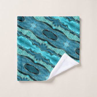 Teal Blue Gold Aqua Turquoise Bathy Towel Set | Zazzle