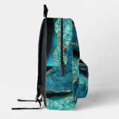 Teal Blue Gold Marble Turquoise Your Name Backpack | Zazzle