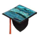 Teal Blue Gold Turquoise Graduation Cap Topper | Zazzle