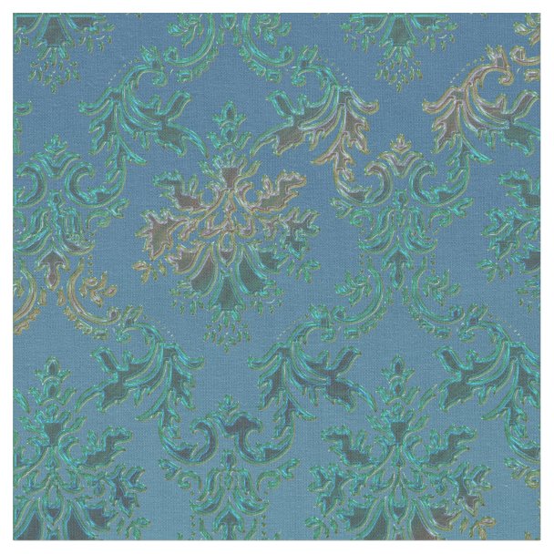 Periwinkle Damask Print Fabric | Zazzle