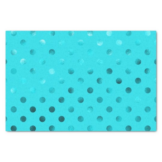 Teal Blue Metallic Polka Dot Pattern Swiss Dots Tissue Paper | Zazzle.com