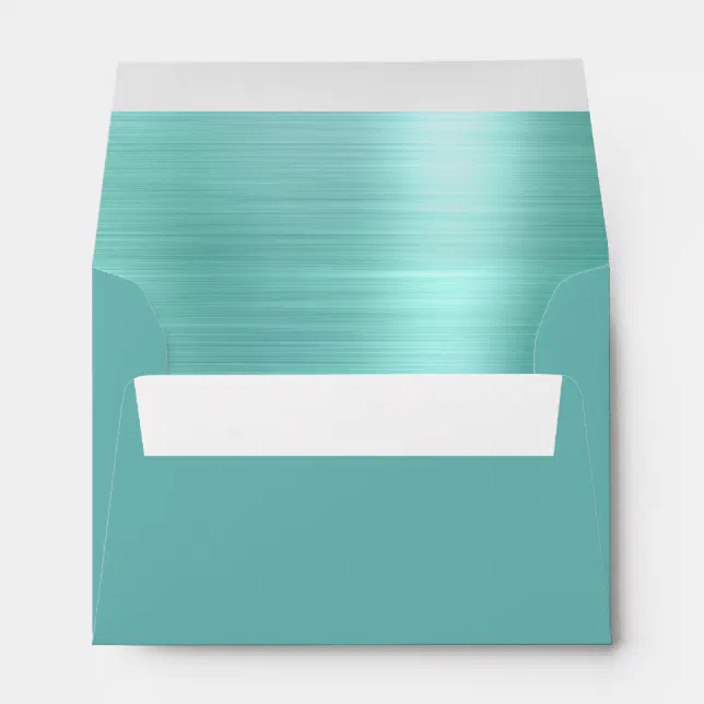 Teal Blue Metallic Wedding Sweet 16 Envelope | Zazzle