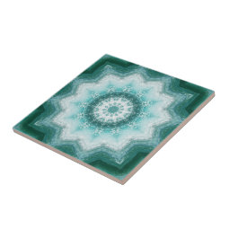 Teal Blue Ocean Geometric Pattern Ceramic Tile | Zazzle