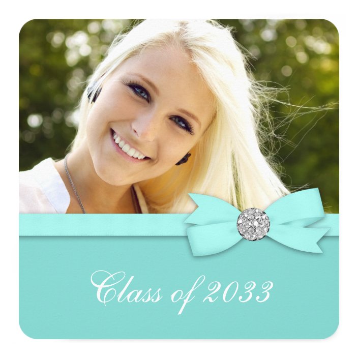 Teal Blue Photo Graduation Announcements | Zazzle.com